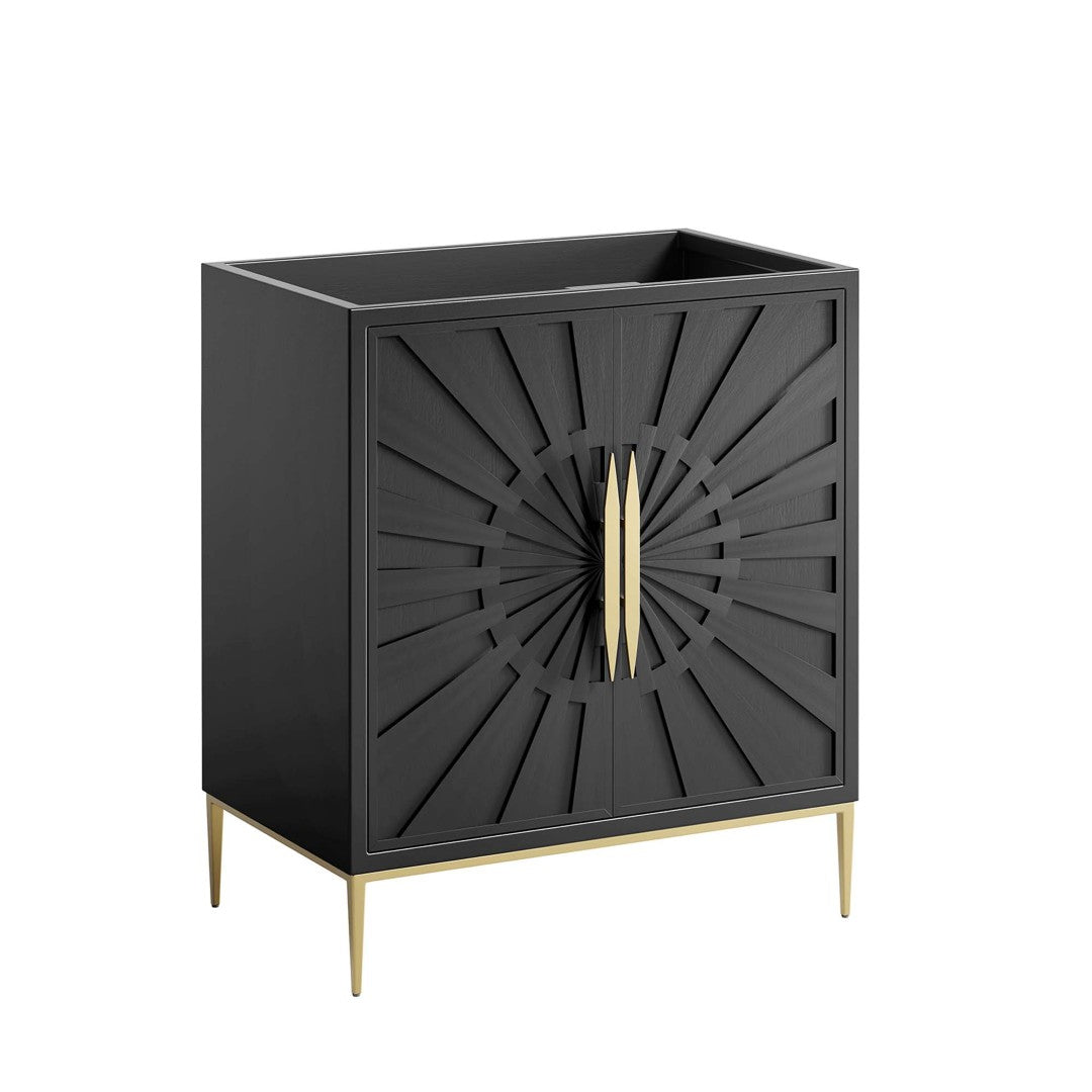 Awaken 30" Modern Bathroom Vanity Cabinet With Radial Doors And Gold A