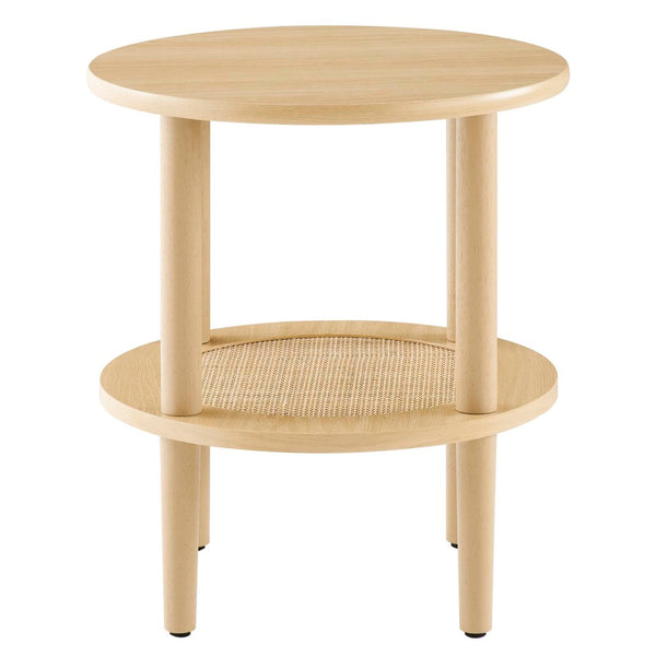 Torus Round Side Table - Stylish Two-Tier Design with Wood Grain Finis – English Elm