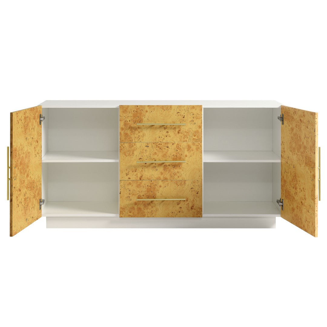 Abel 59" Mid-Century Modern Burl Wood Sideboard Buffet - Versatile Tv
