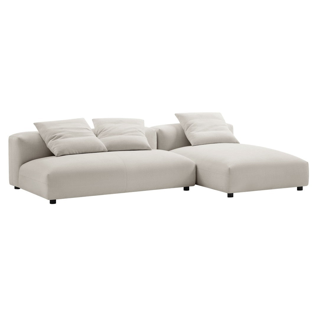 Solace 2-Piece Modular Upholstered Sectional Sofa With Chaise For Styl