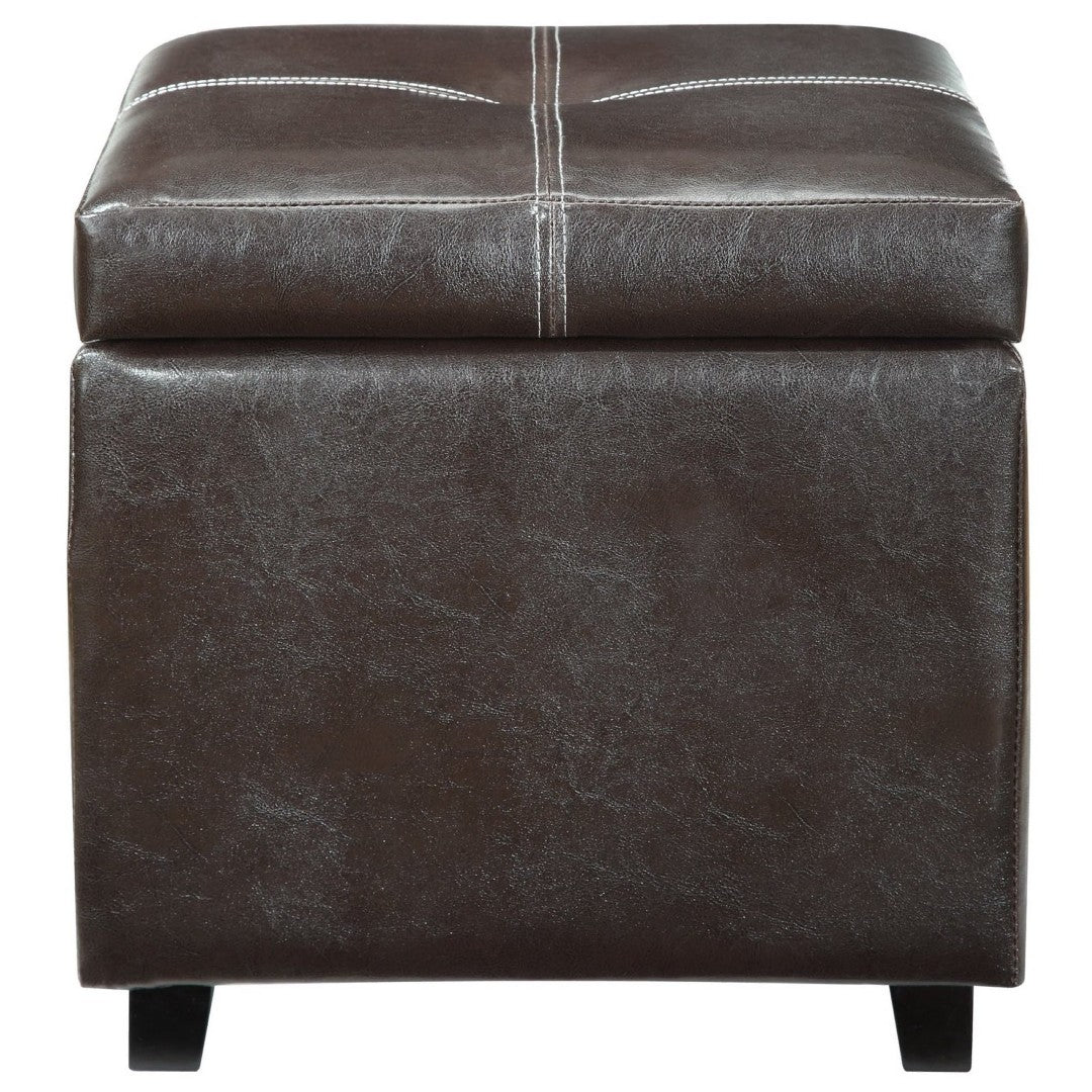 Treasure Upholstered Vinyl Ottoman - Versatile Espresso Footrest & Sto