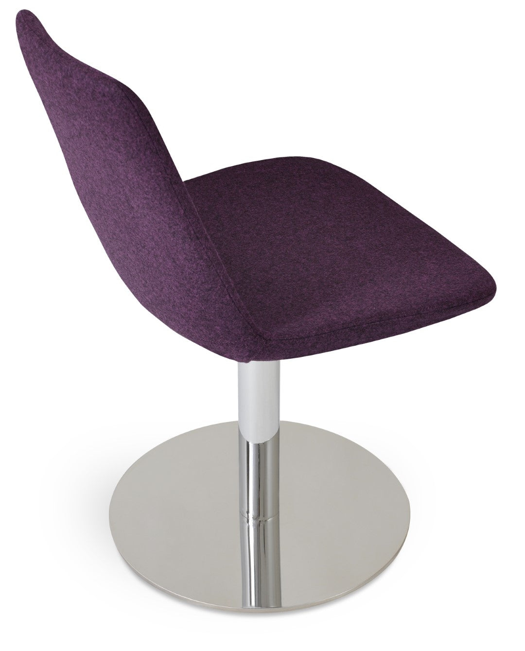 Eiffel Round Swivel Chair in Camira Era Fabric - Durable Chrome Base,