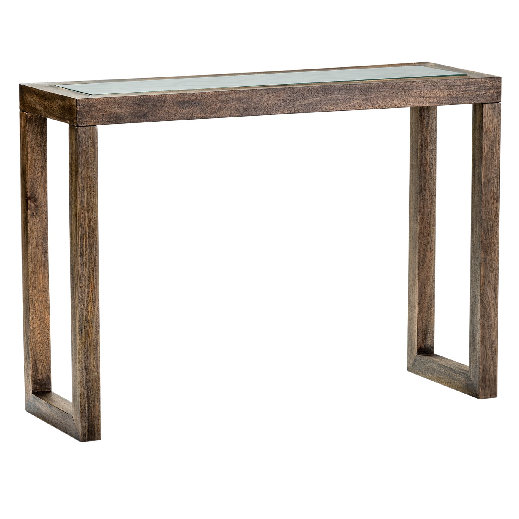 Wedgewood Rectangular Mango Wood & Glass Console Table - Stylish Moder