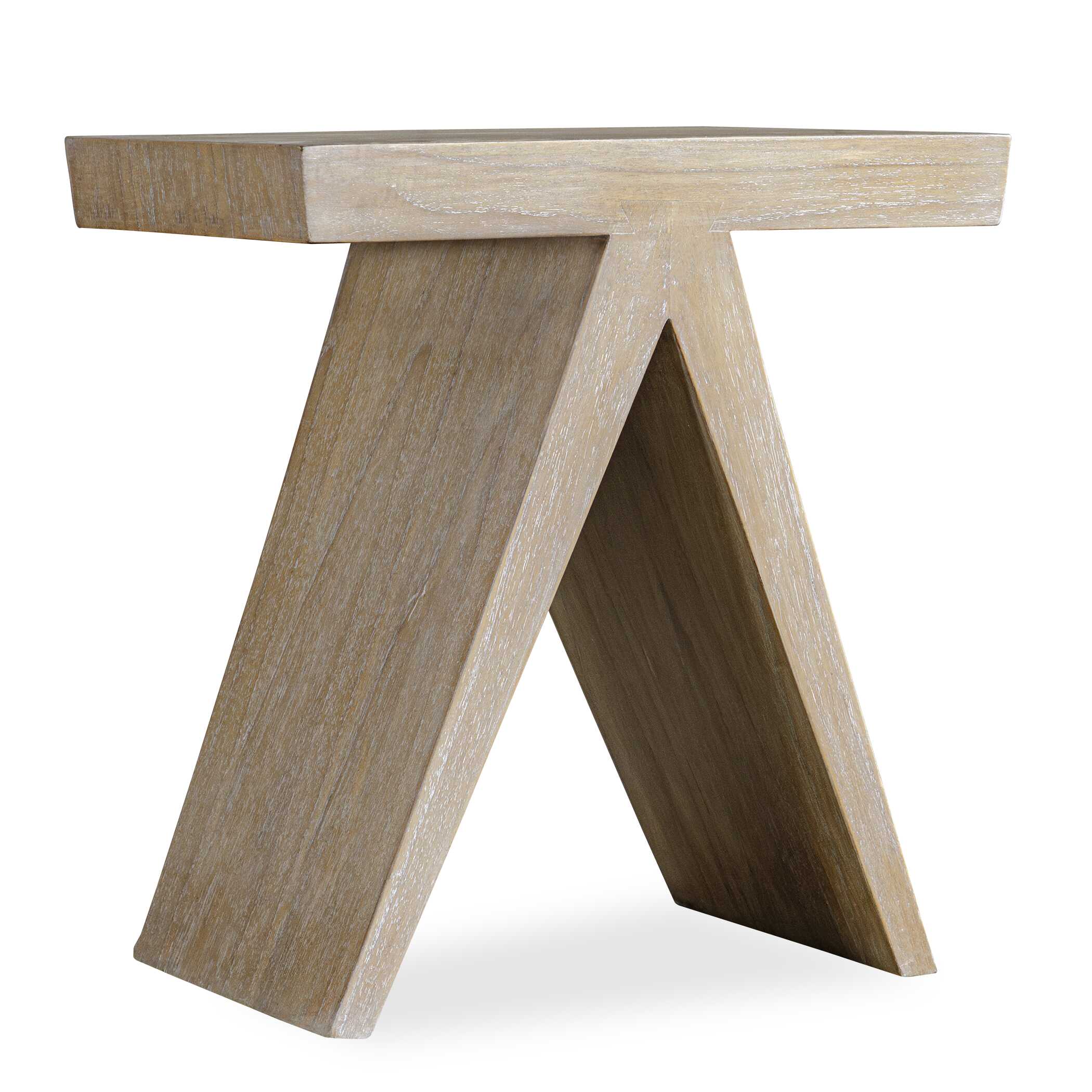 Pruitt Modern Accent Table - Geometric Mindi Wood Design with Unique A