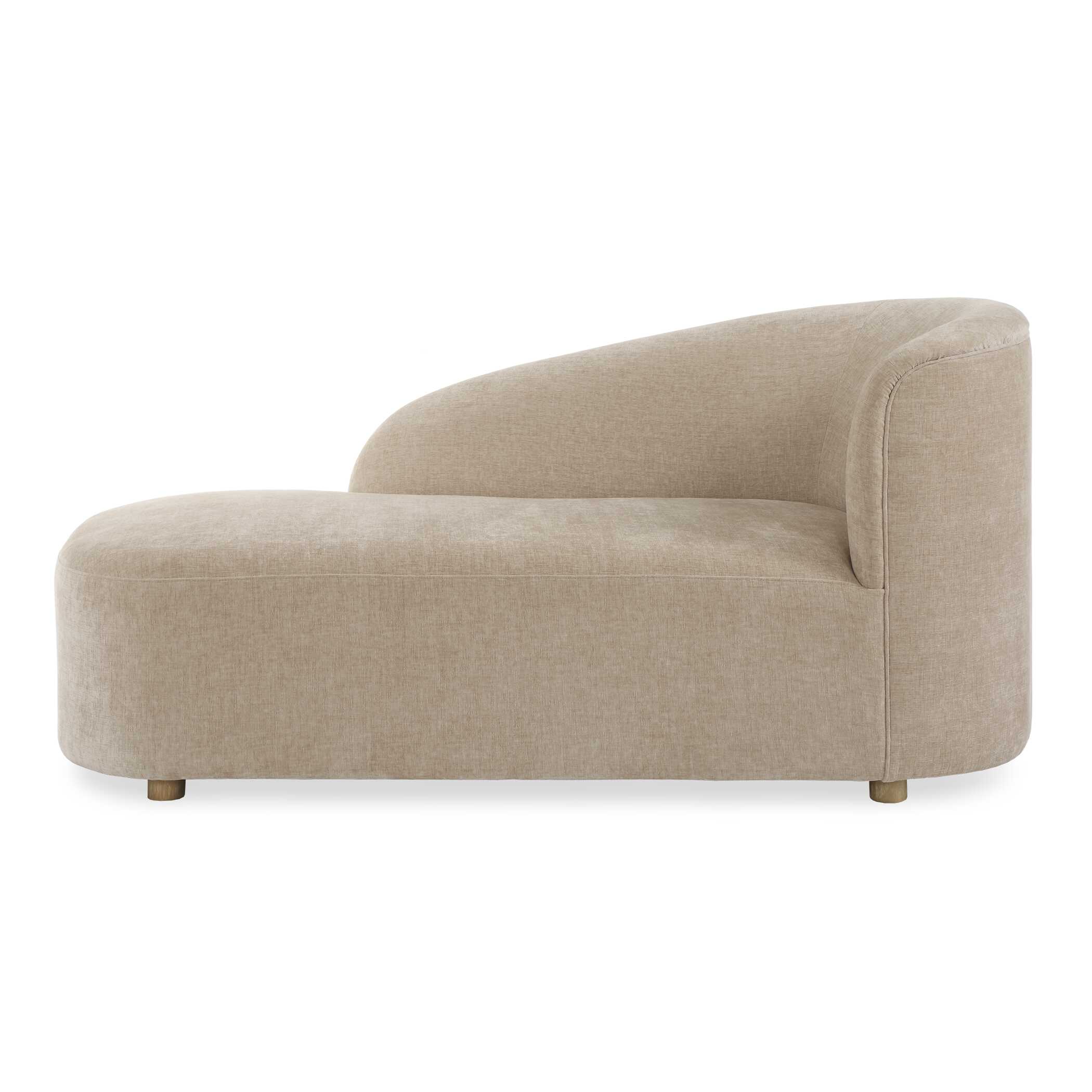 Fae Elegant One-Arm Chaise Lounge - Luxurious Flax Velvet for Cozy Rel