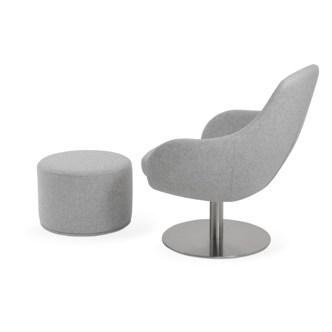 Gazel Lounge Chair - Premium Dark Grey Boucle Fabric with 10-Year Guar