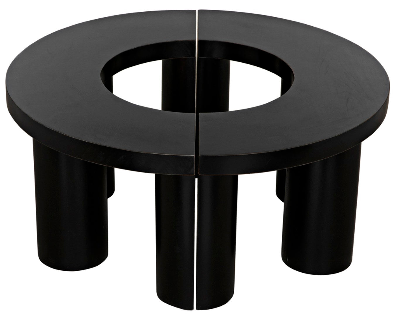 Pluto Minimalist Coffee Table - Handcrafted Solid Mahogany with Hand-R