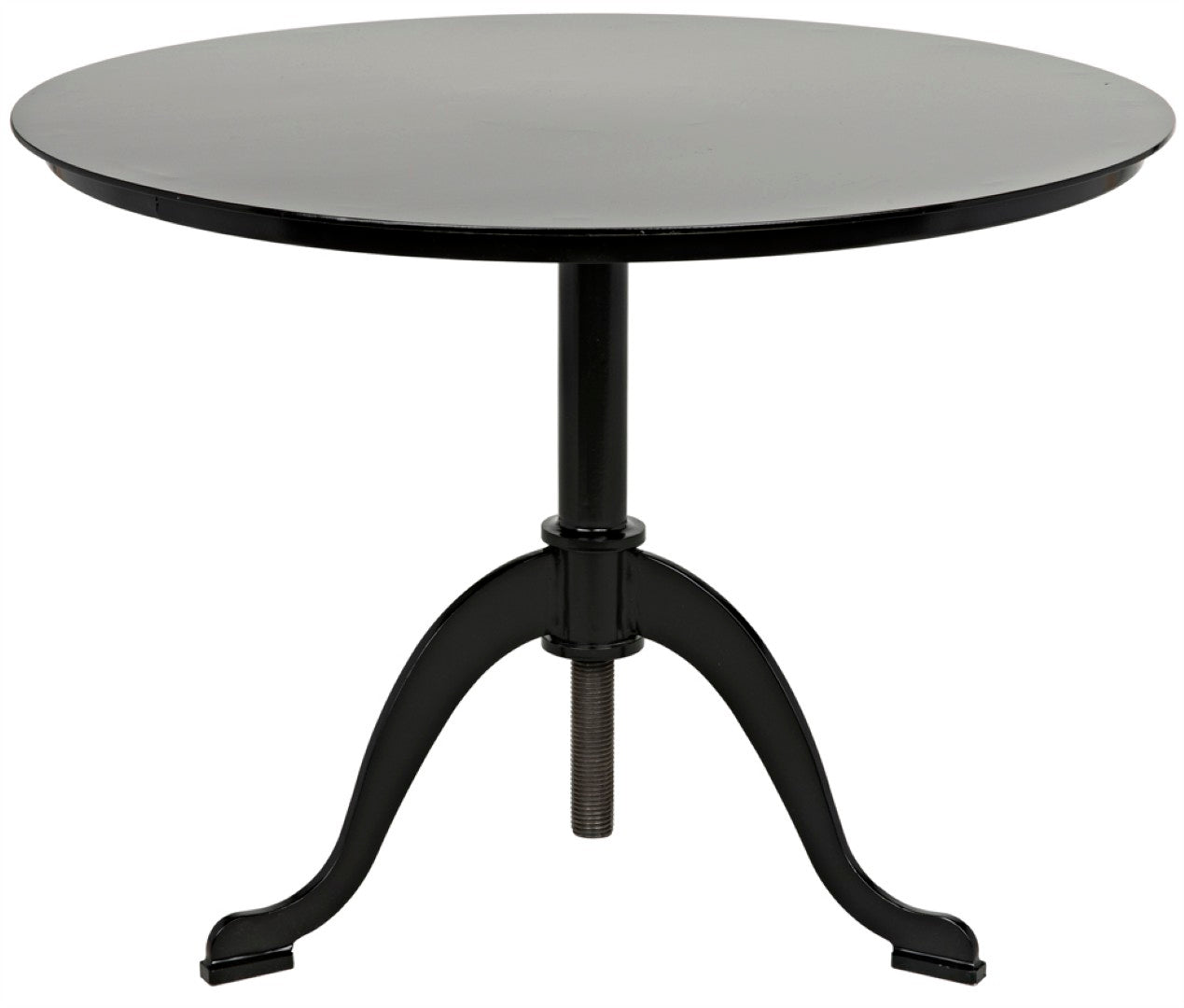 Kaldera Side Table - Modern Black Iron Accent with Adjustable Height f