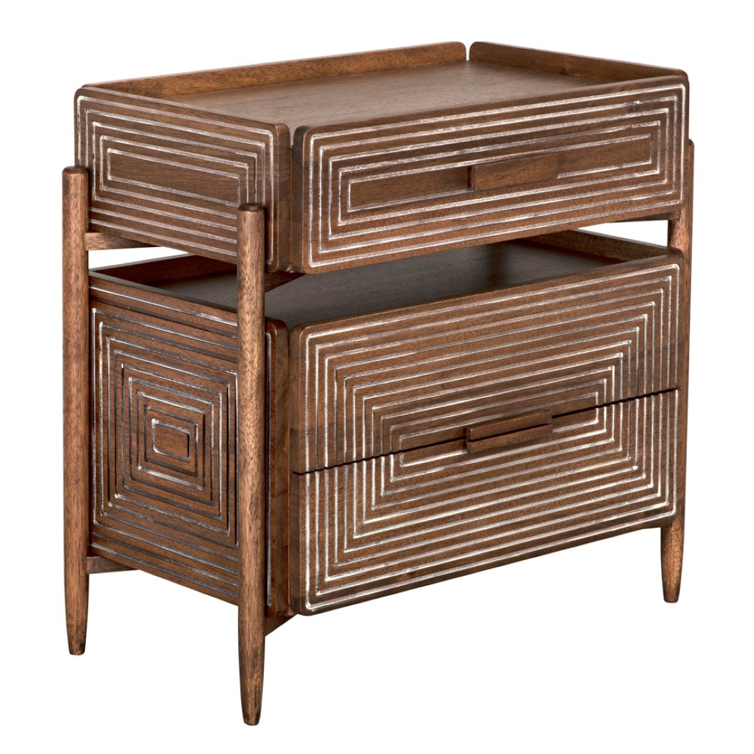 Savino Handcrafted Walnut Side Table – Contemporary Design, Dark Finis