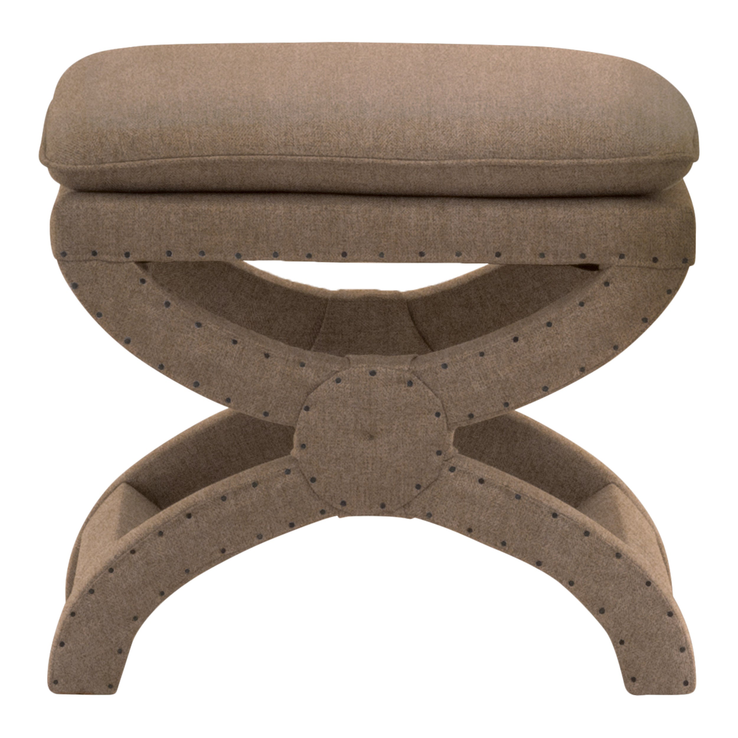 Gaston Ottoman - Luxurious Caramel Velvet Accent Piece with Versatile