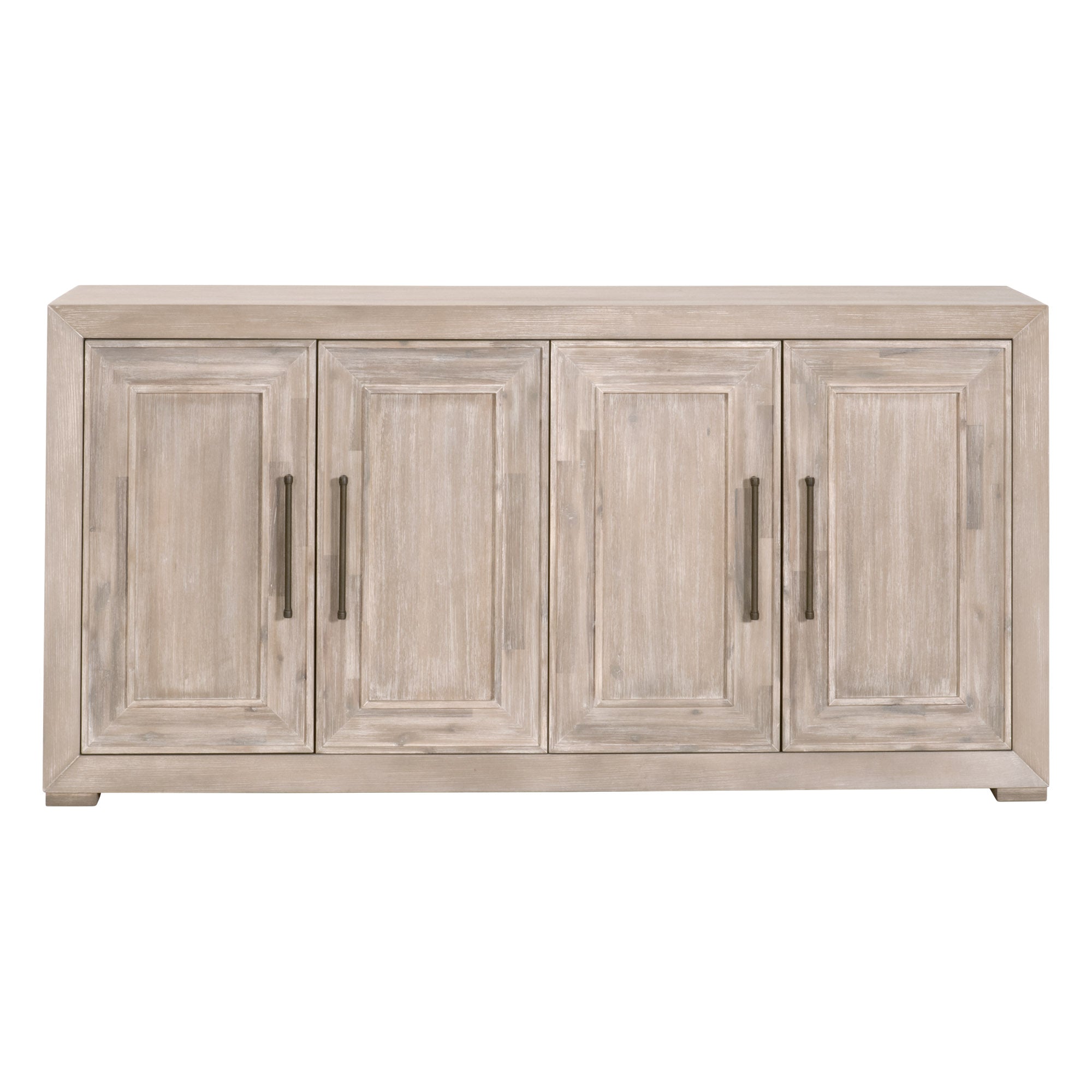 Hunter Media Sideboard: Stylish Acacia Wood Storage with Wine Racks, A