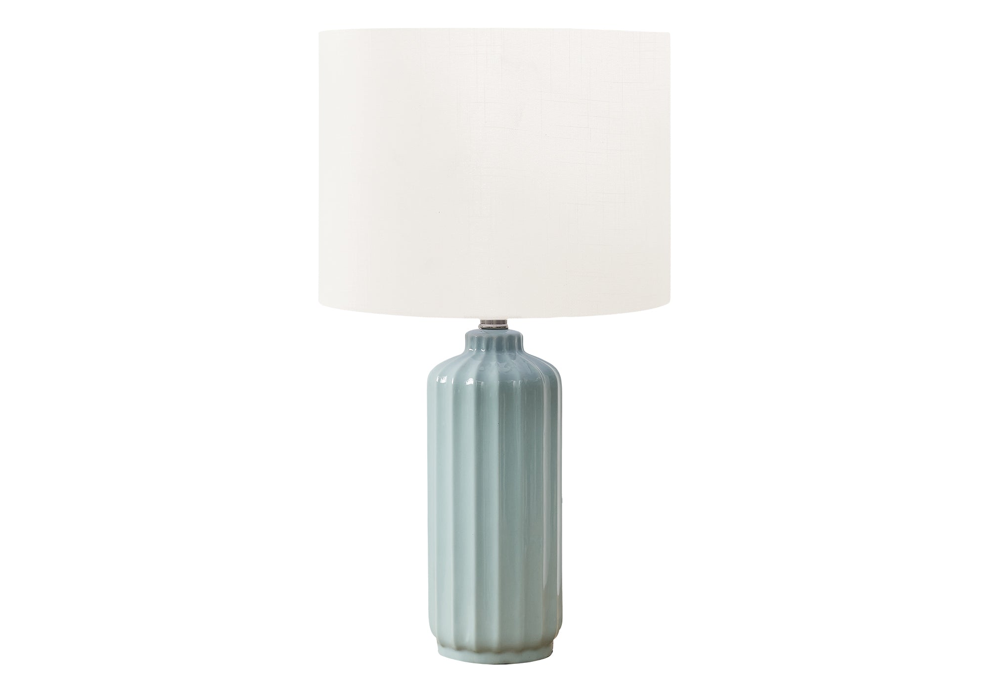 Lighting, 23" Glossy Ceramic Table Lamp with Elegant Shade for Modern
