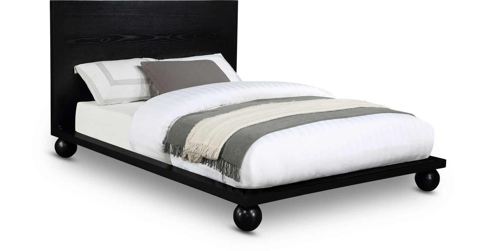 Kent Bed - Elegant Solid Ash Wood Design with Luxurious Ball Legs for