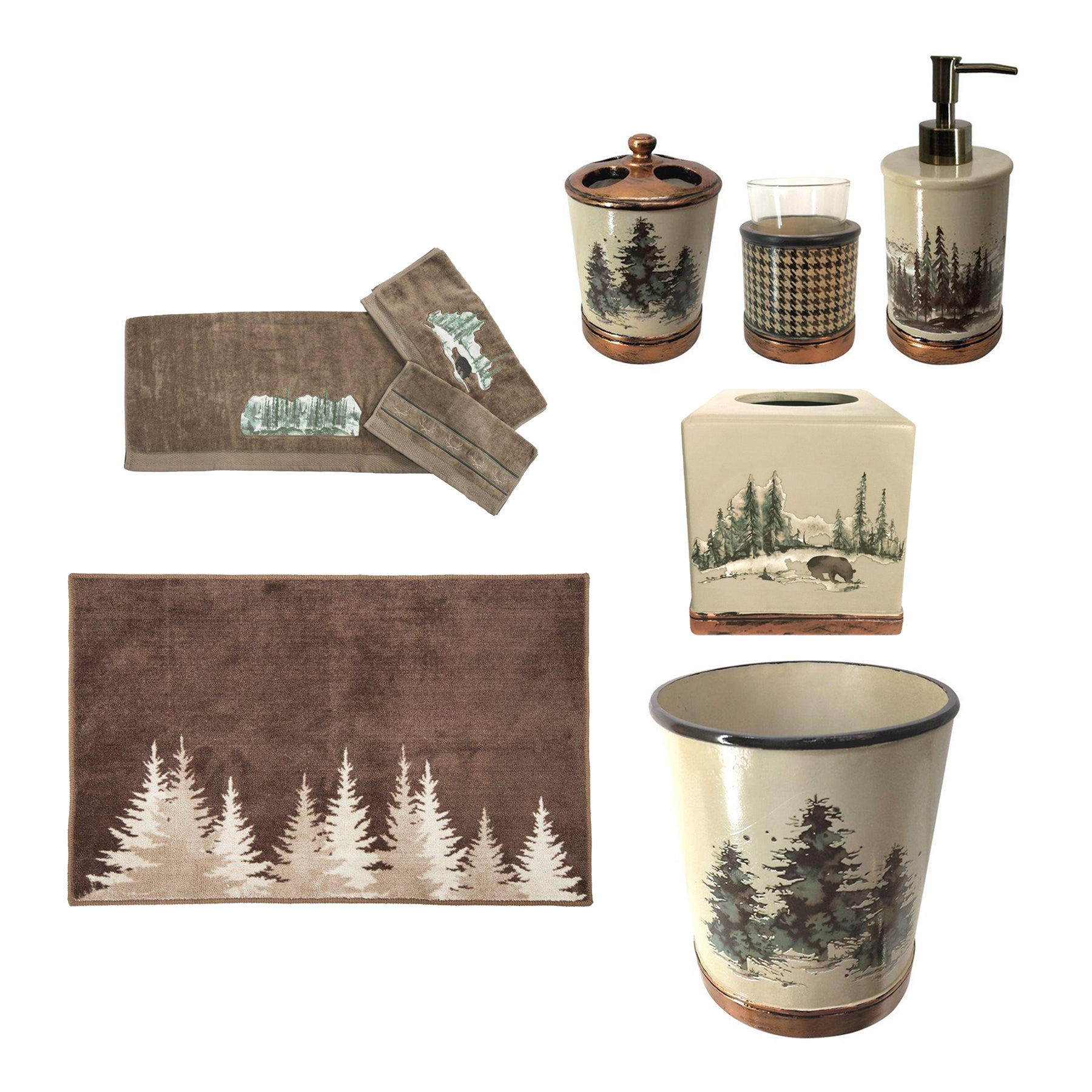 Joshua Bathroom Lifestyle Set - 9-Piece Rustic Retreat Collection for