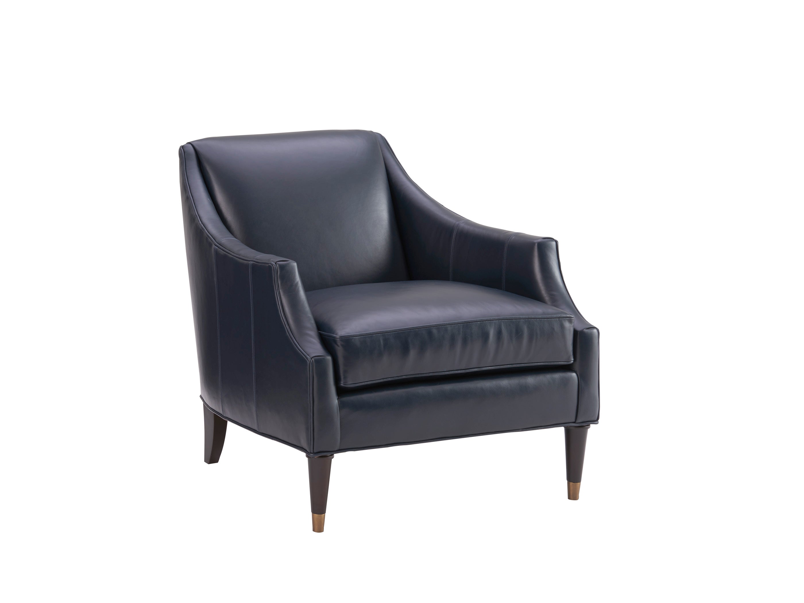 Kerney Leather Chair - Luxe Transitional Design with Elegant Gold Acce
