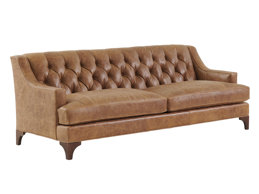 Sonoma Leather Sofa - Elegant Transitional Design with Ultra Down Cush ...