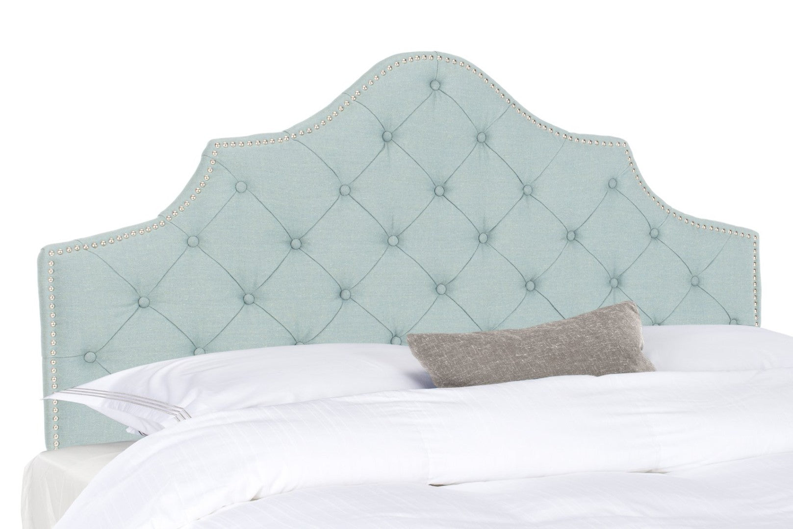 Arebelle Sky Blue Queen Headboard - Elegant Upholstered Design For Mod