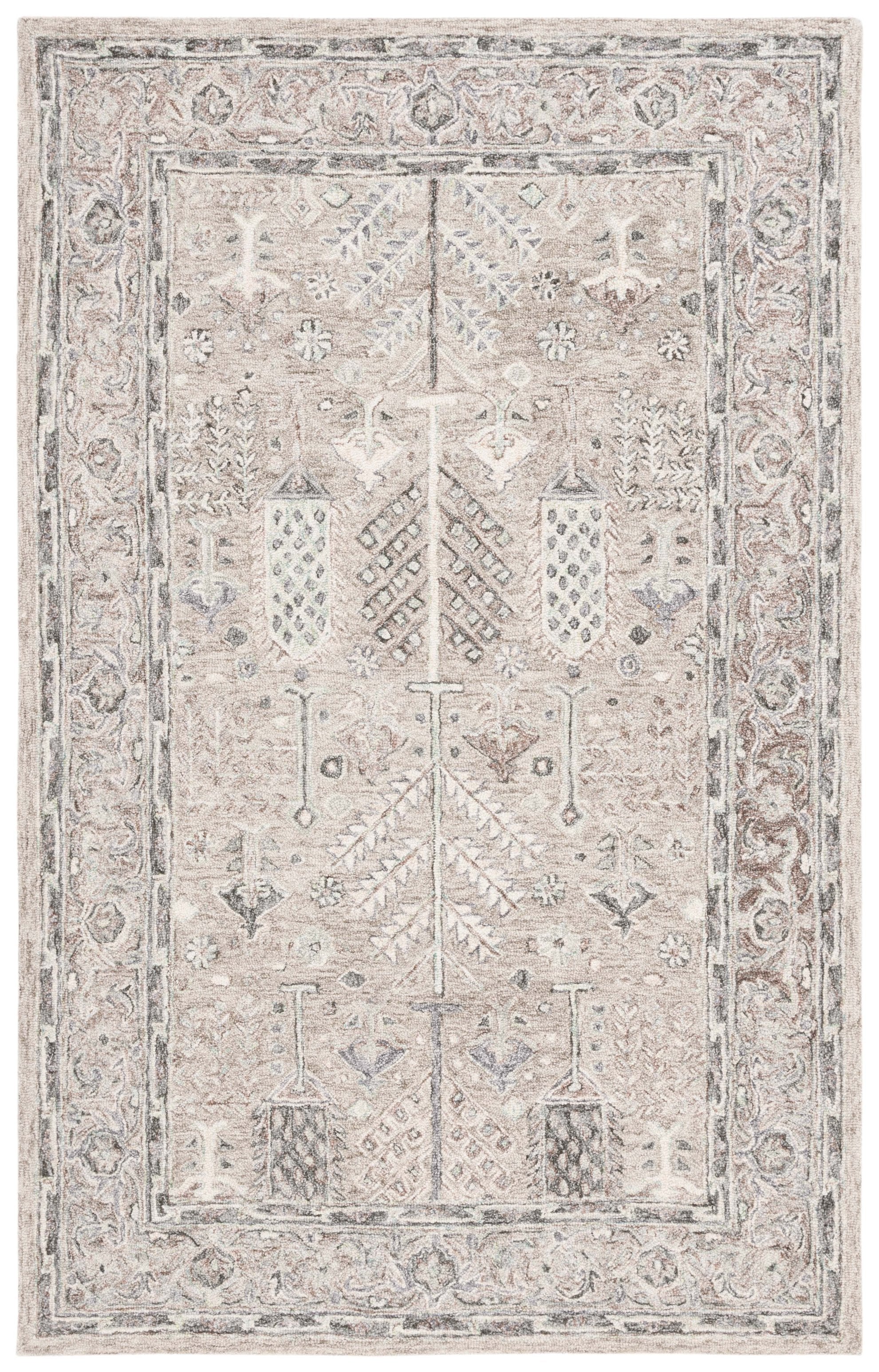Metro Hand-Tufted Wool-Cotton Area Rug - Elegant Geometric Design For