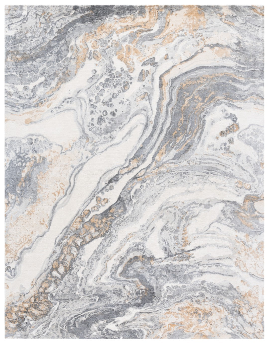 MIRAGE Hand-Knotted Area Rug - Luxurious Grey and Ivory Design for Ele