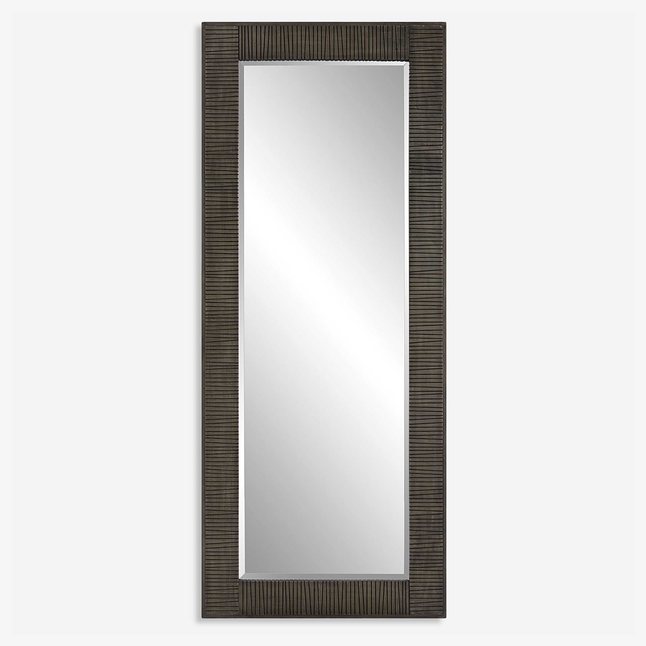 Figaro Oversized Rustic Wooden Mirror with Hand-Carved Frame – Versati