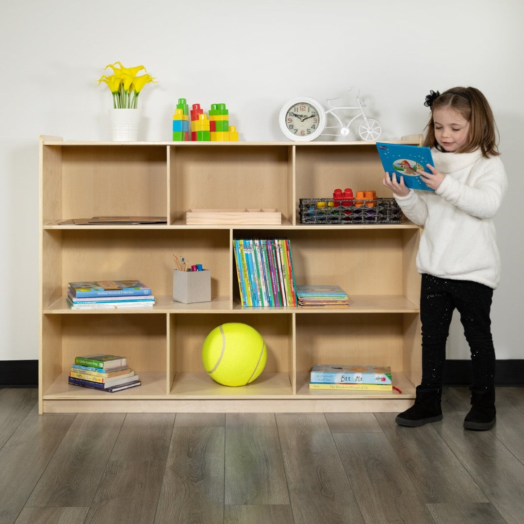 Hercules Wooden 8-Section Storage Cabinet for Classrooms and Playrooms