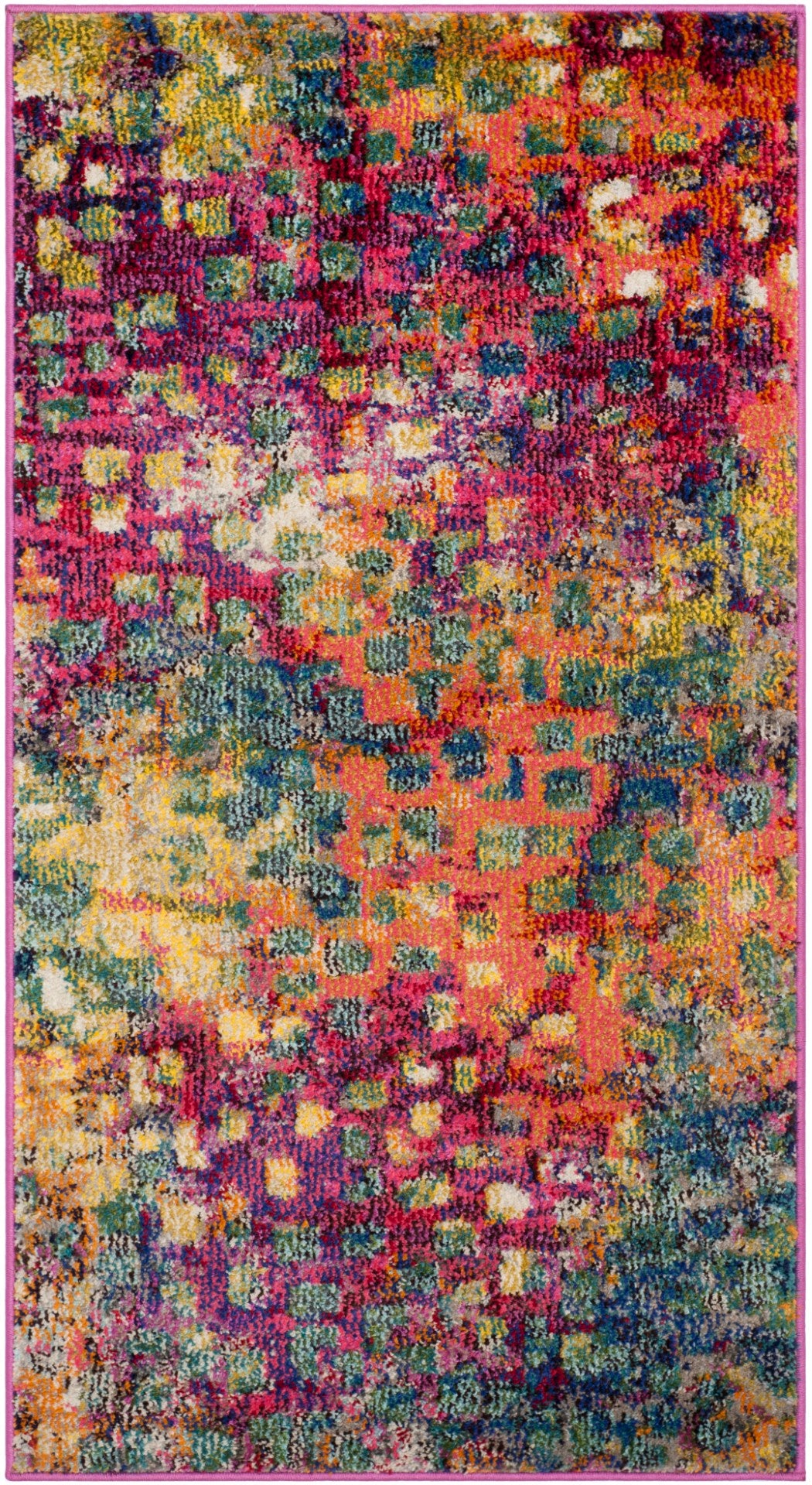 MONACO Area Rug - Contemporary Soft Touch in Elegant Pink and Multi Co