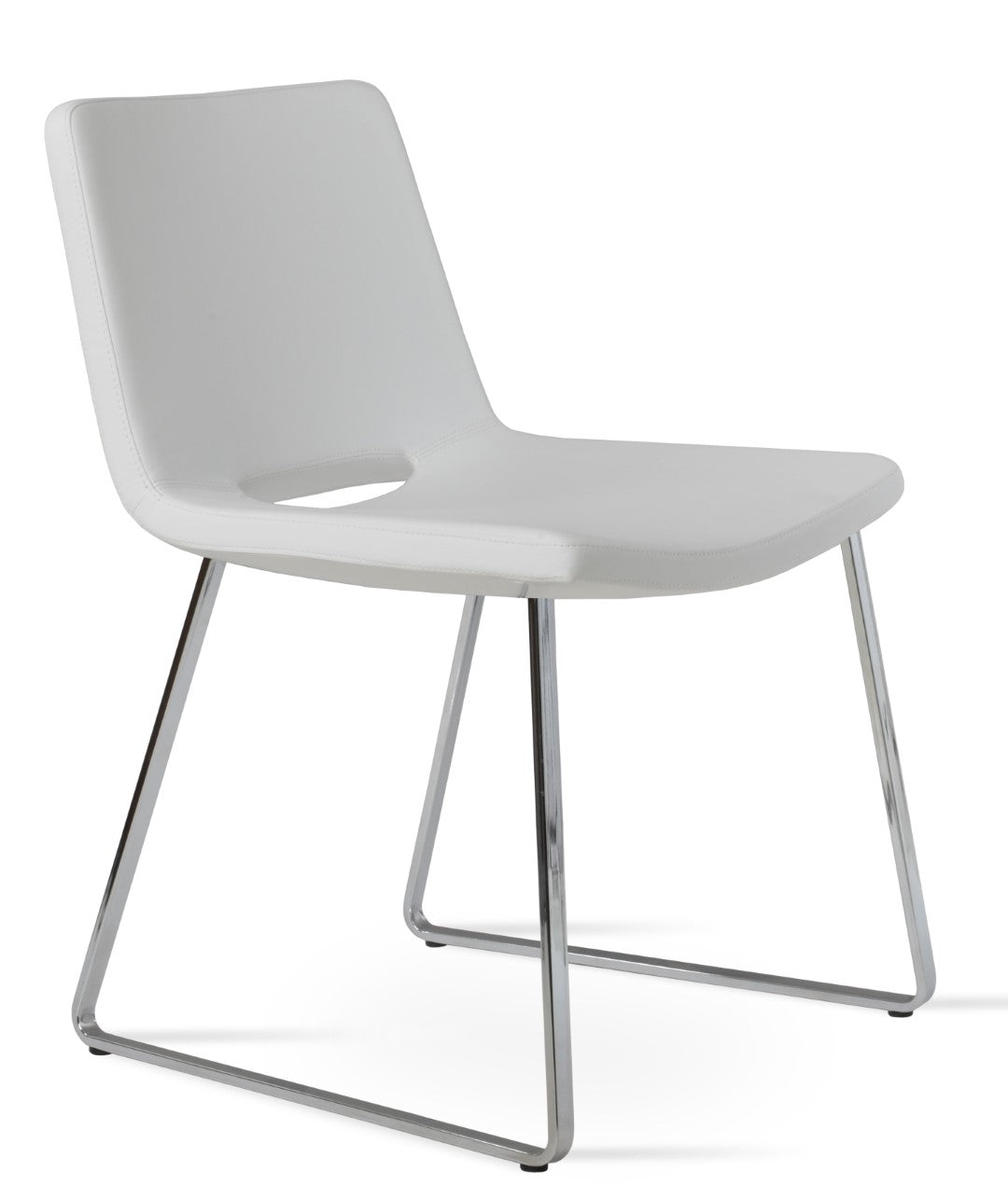 Nevada Sled Chair - Ergonomic Leatherette Dining Chair with Chrome Bas