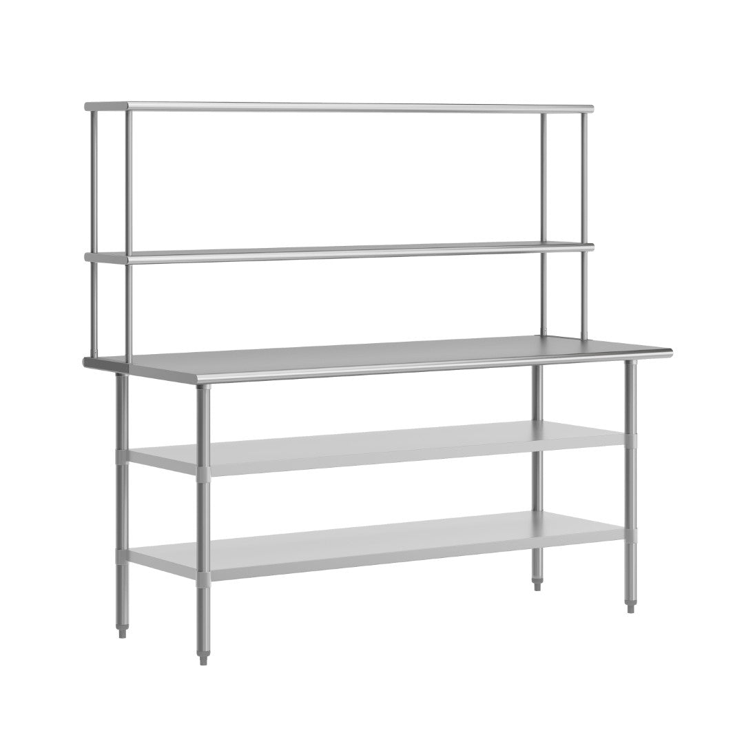 Reader Heavy-Duty Commercial Prep Table with Stainless Steel Top, Doub