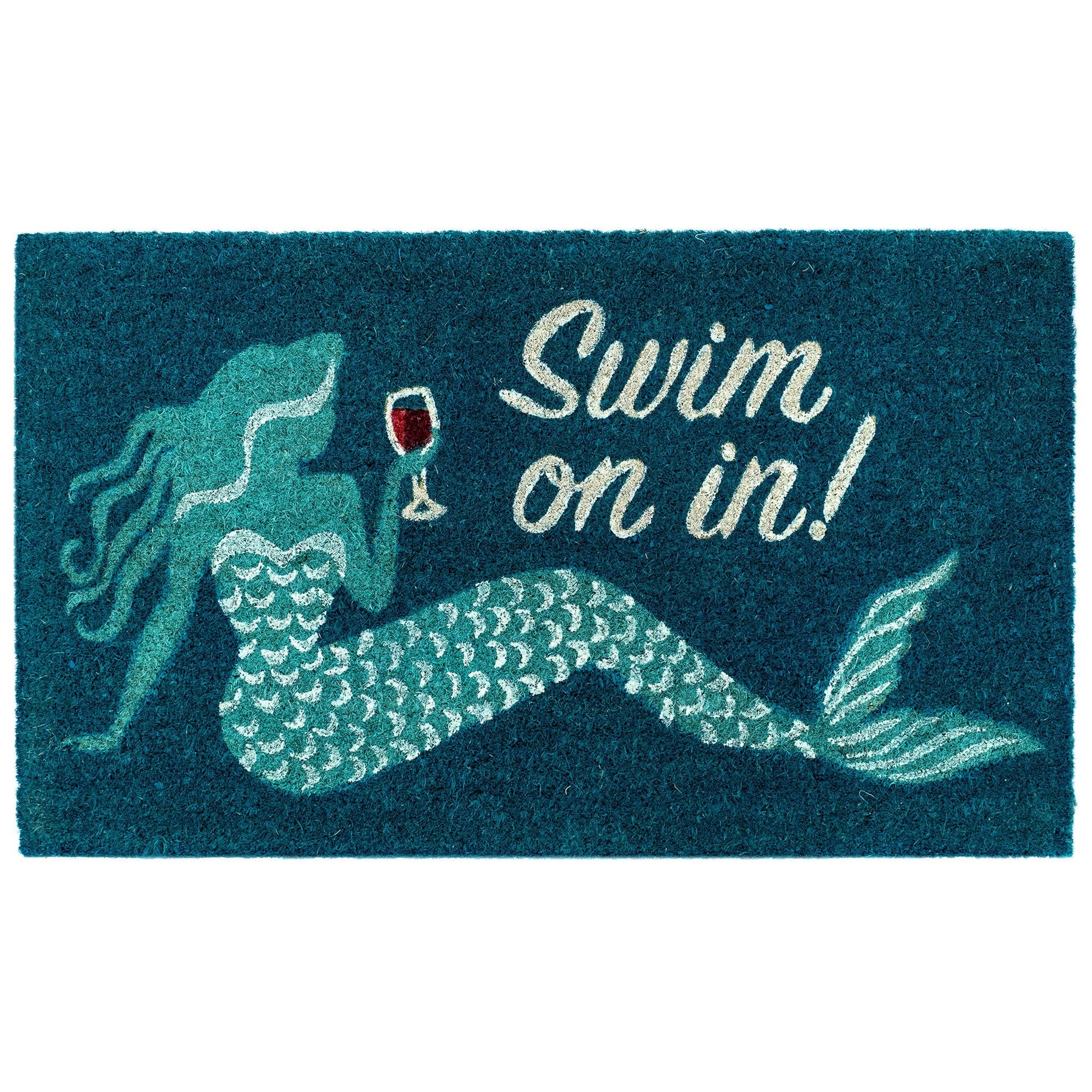 Liora Manne Swim On In Coastal Outdoor Mat with Mermaid Design - Color