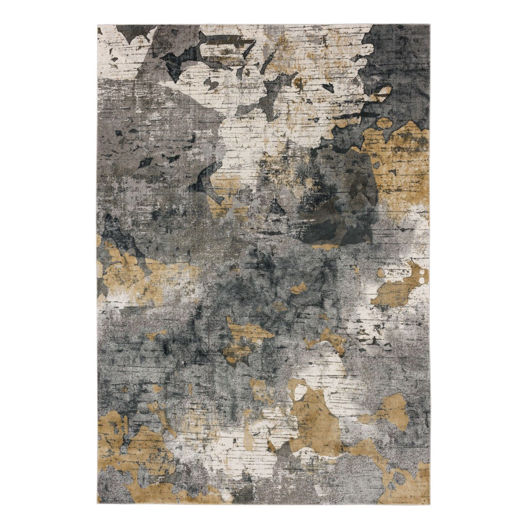 Tryst Nuvole Patina Area Rug - Modern Abstract Design in Grey and Crea