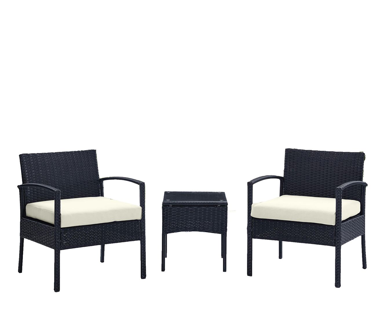 Noli Modern 3-Piece Outdoor Patio Set for Two with Stylish Armchairs a