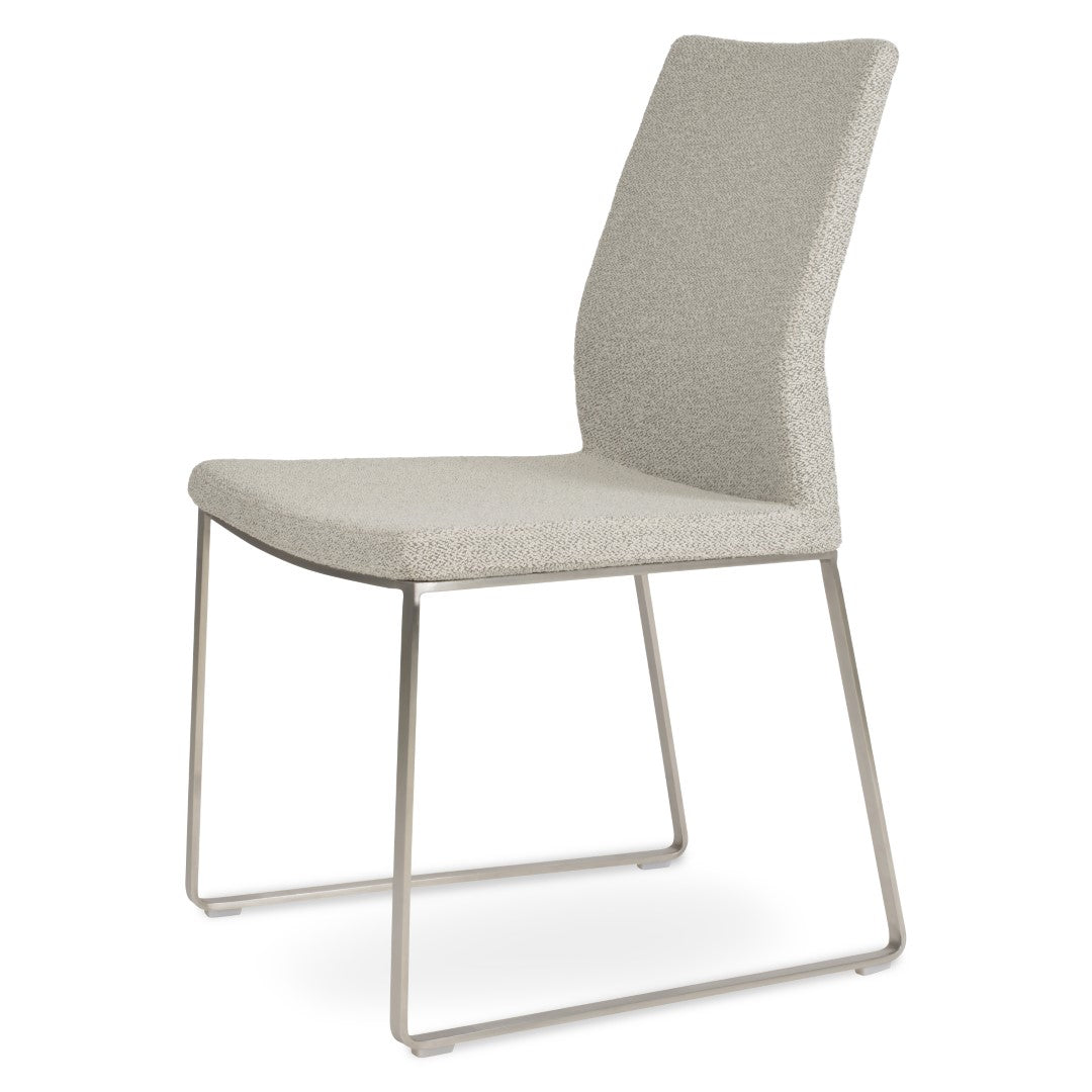 Pasha Sled Dining Chair - Premium Upholstery Options & Strong Base, 10