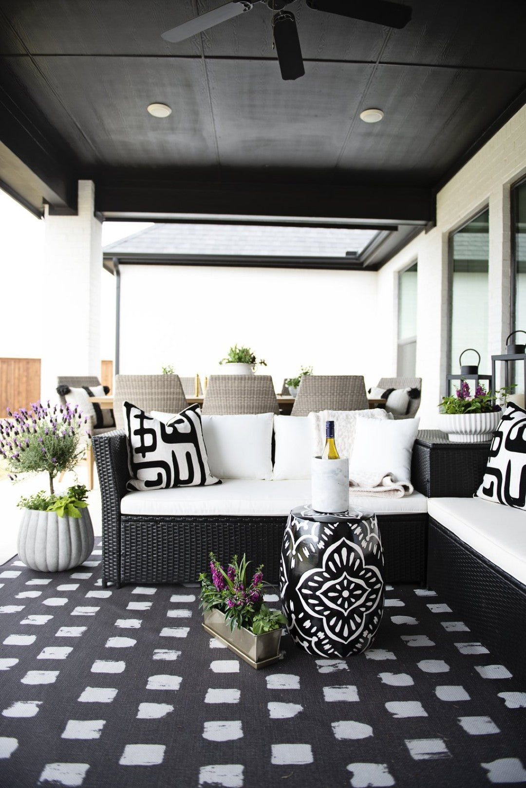 KASTON Planter - Modern Light Grey Concrete with Textured Ripple Desig