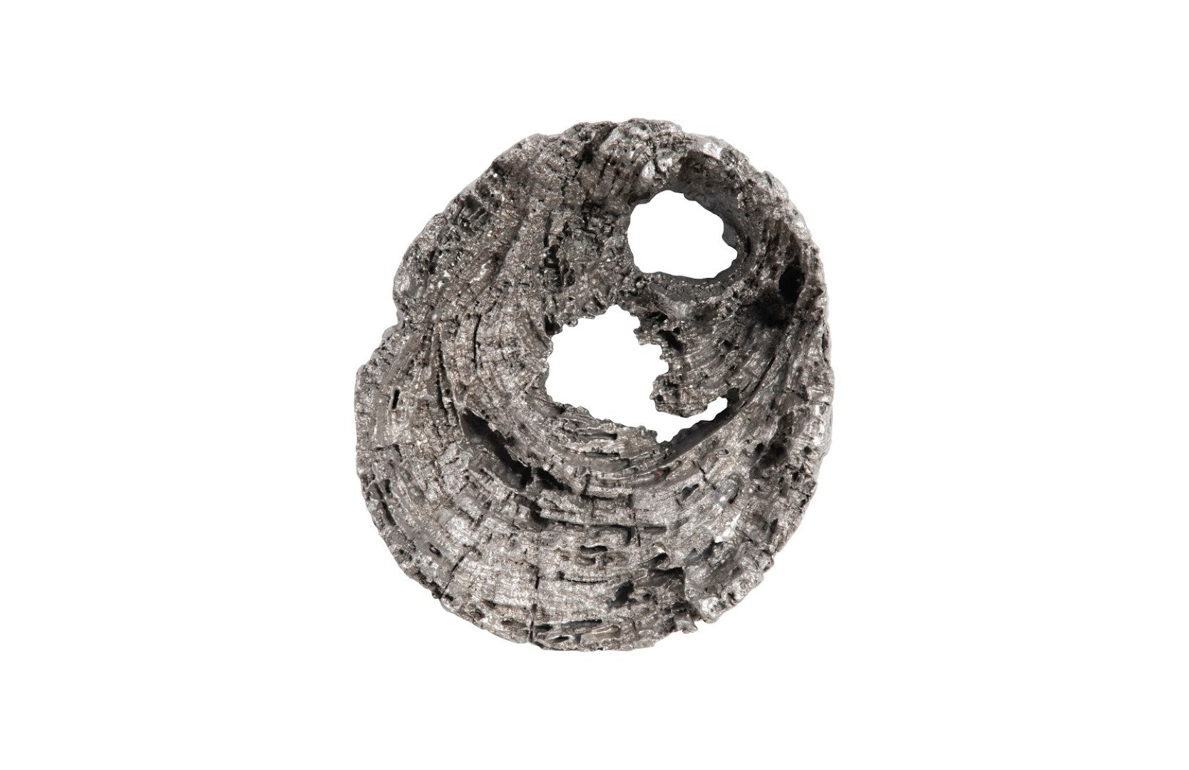 Cast Eroded Wood Circle Wall Tile - Striking Modern Accent with Silver