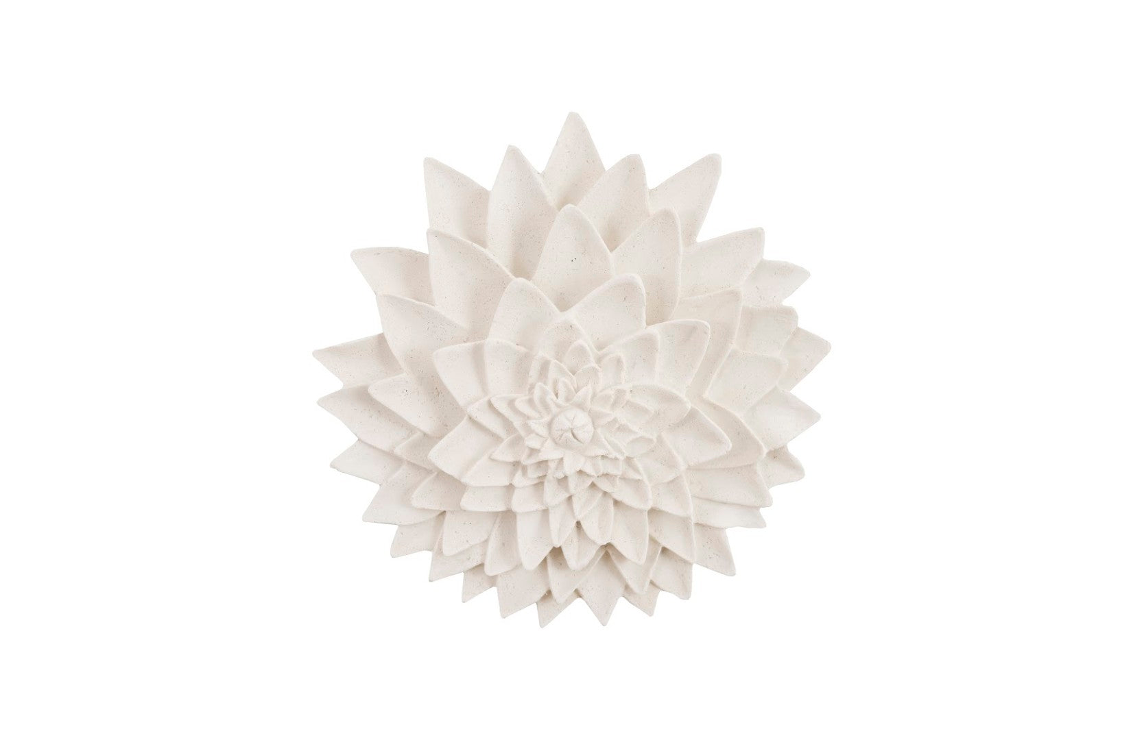 Dahlia Flower Wall Art Sculpture - Elegant White Stone Design for Mode