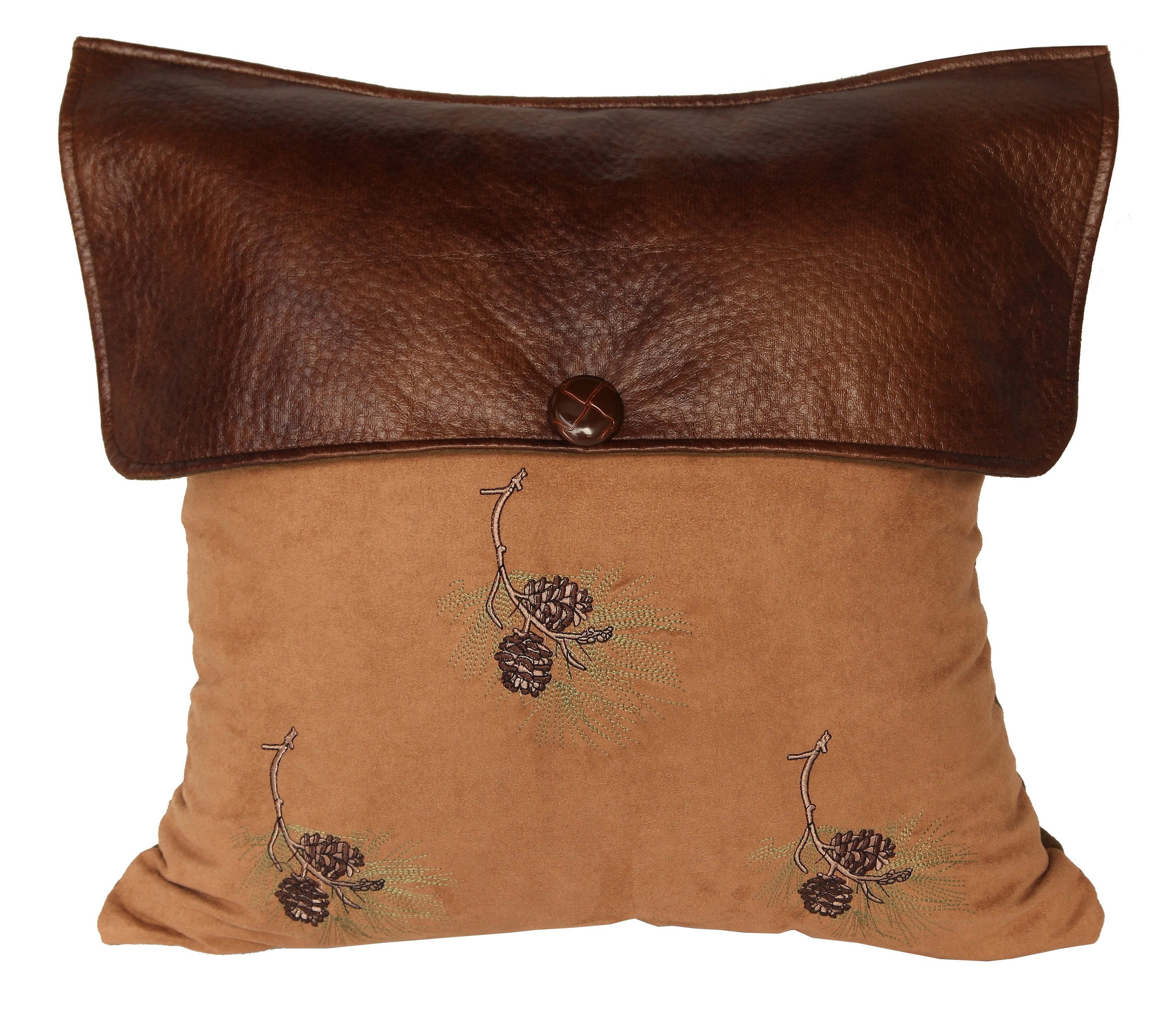 Lodge Pillow – Rustic Embroidered Acorn Accent for Stylish Nature-Insp