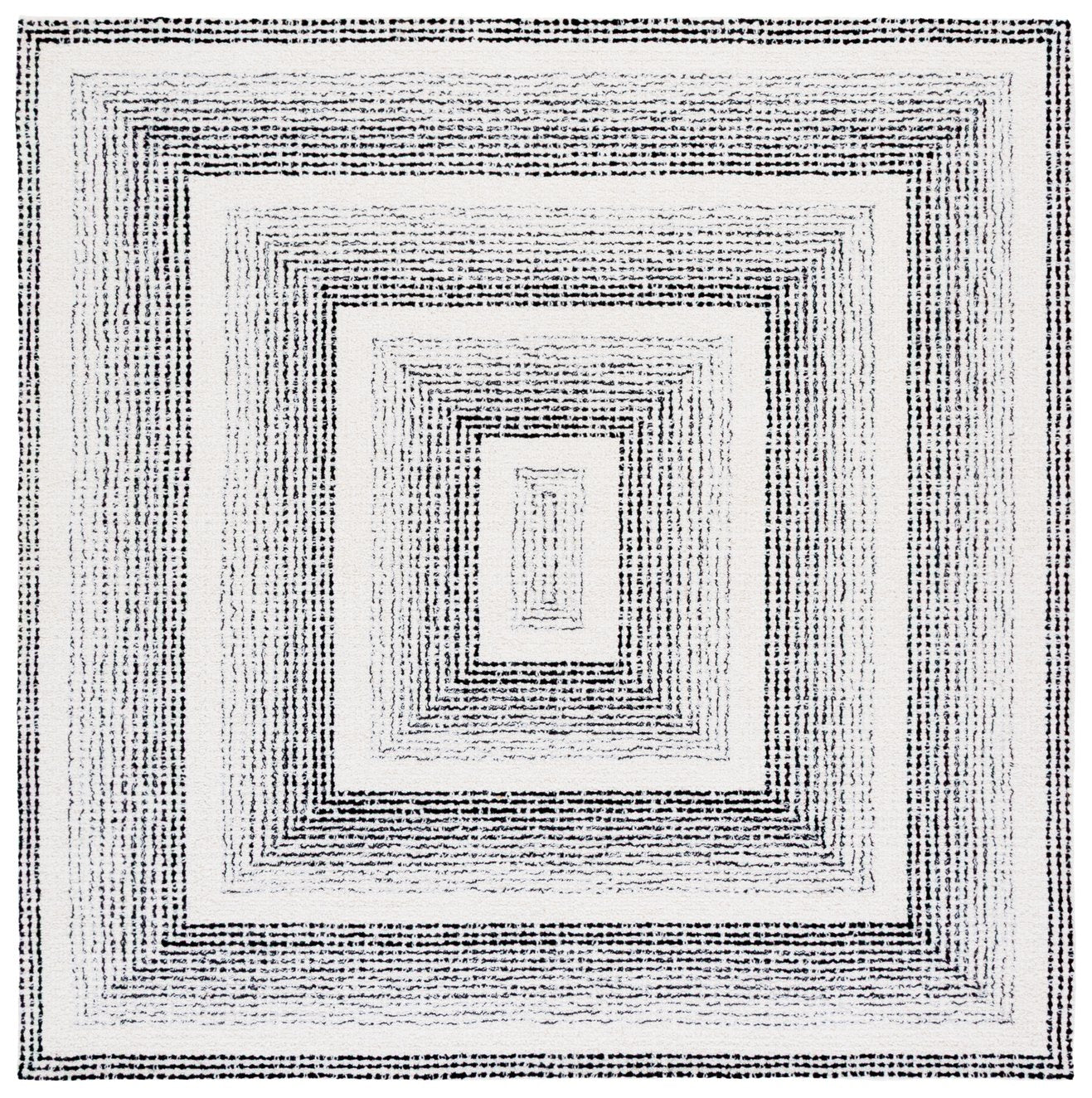 PINE Handtufted Wool & Cotton Runner Rug - Unique Geometric Design for
