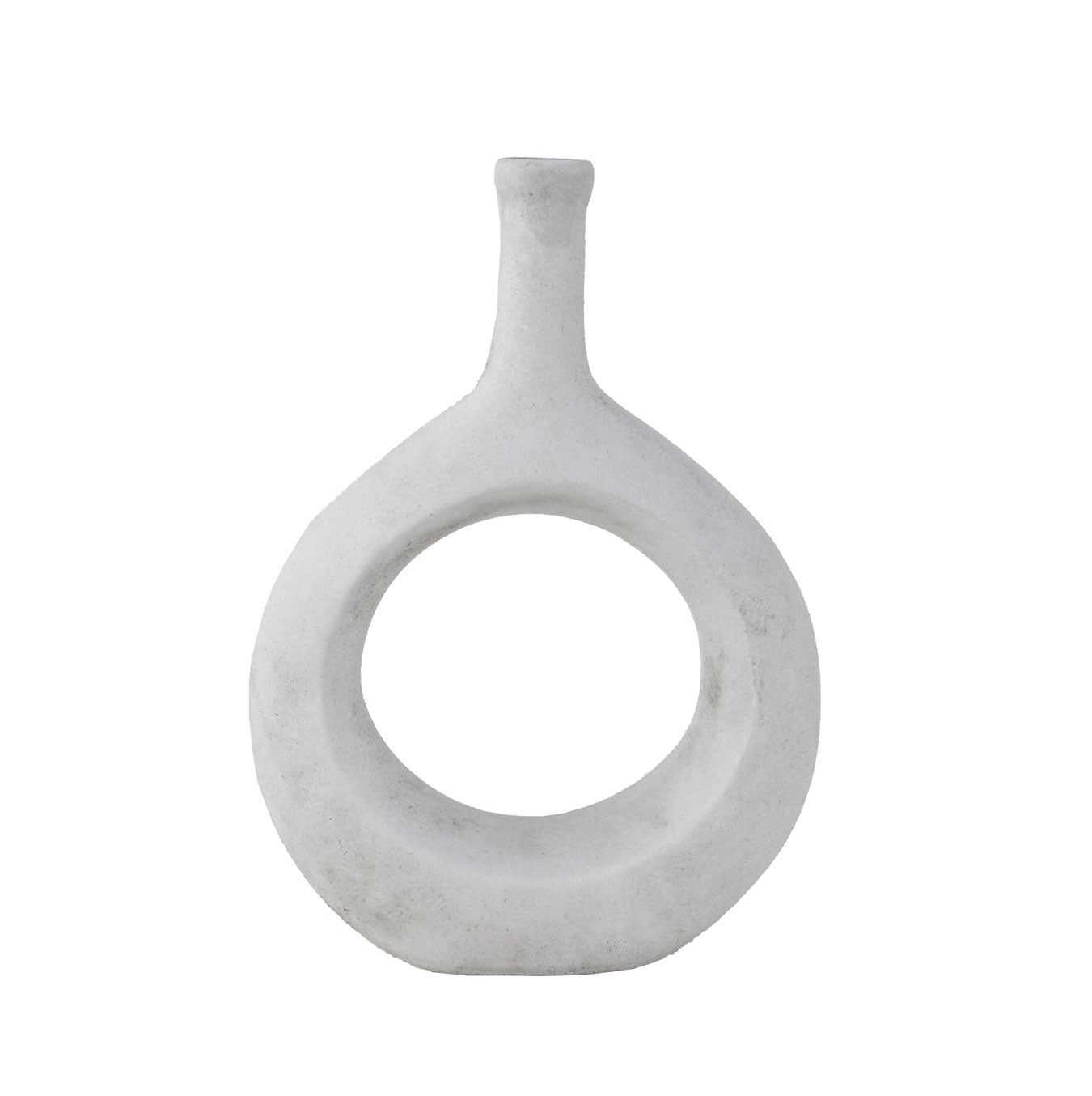 Pot Antiqued White Round Clay Planter - Charming 7" Width, Perfect for