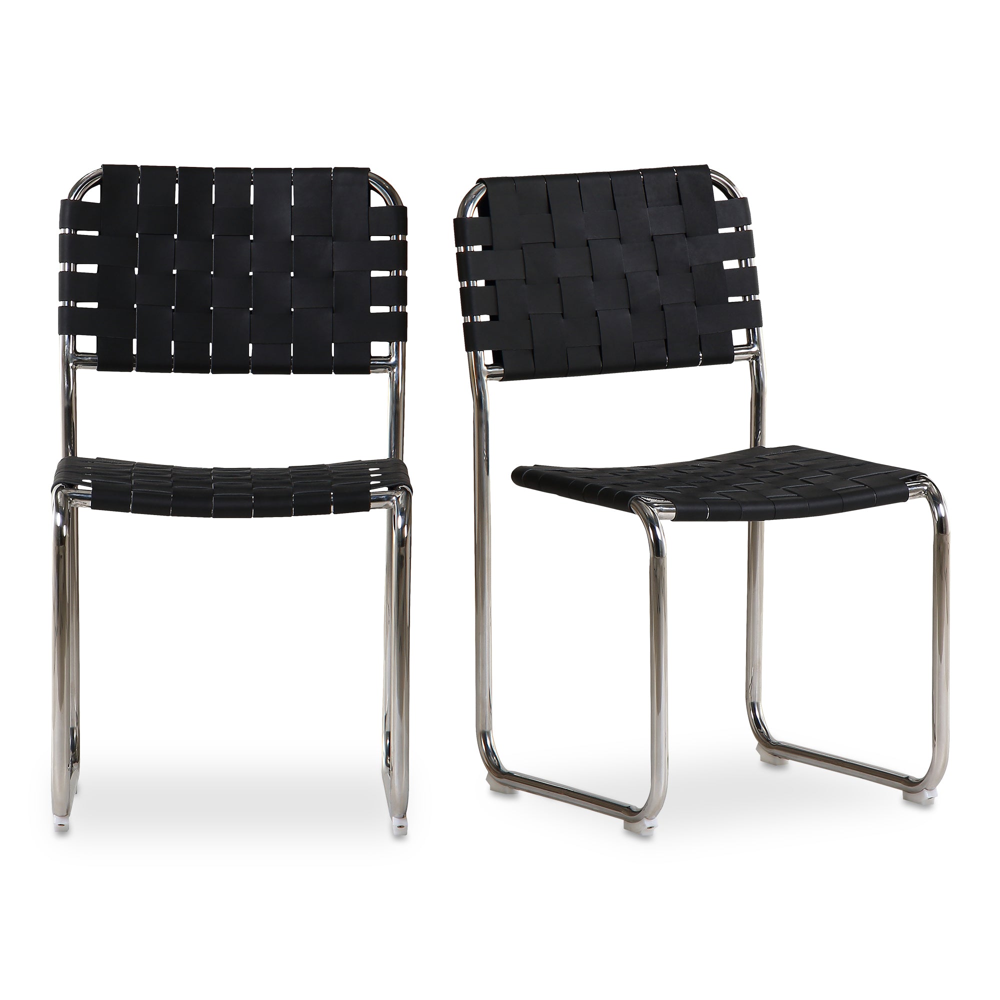 Moma Stainless Steel Dining Chairs - Elegant Industrial Design with Ha