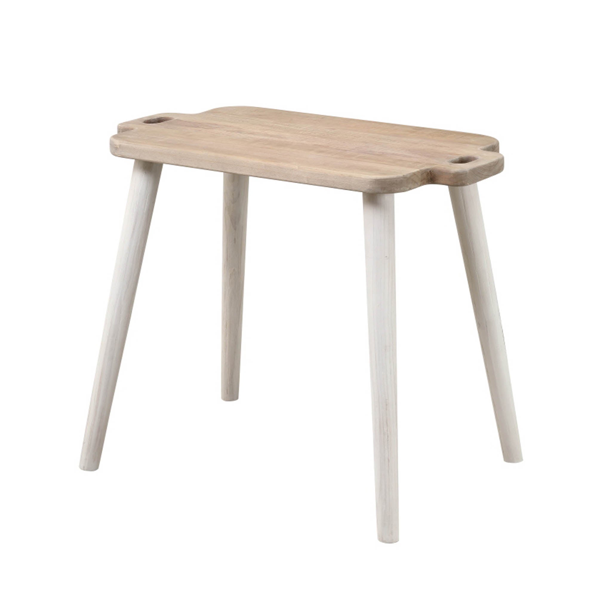 Juliet Side Table - Vintage-Inspired Recycled Pine Wood with Handles f