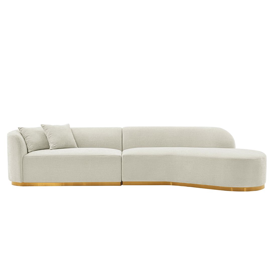 Daria Contemporary 2-Piece Sectional Sofa - Luxurious Linen, Durable P