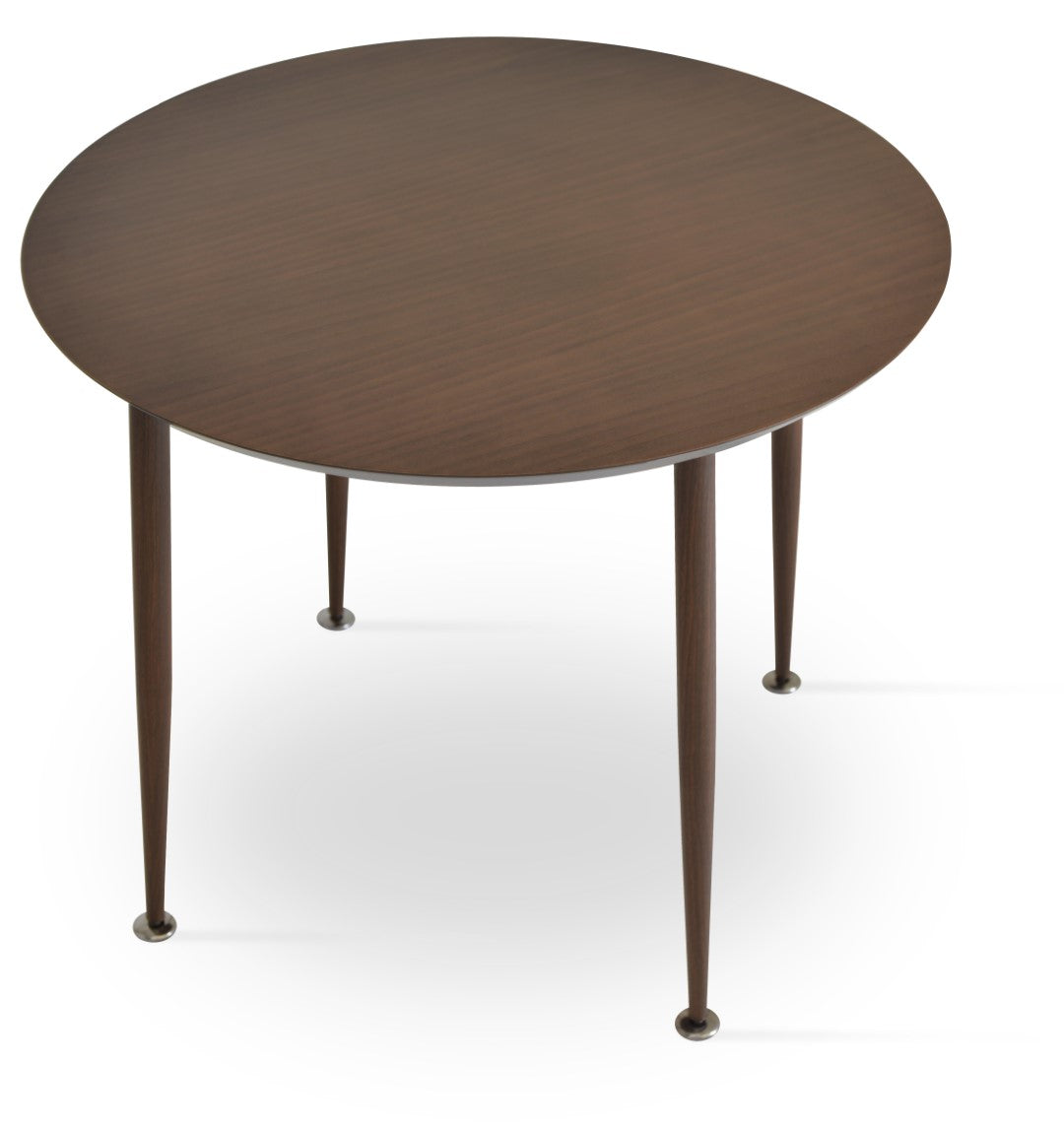 Star Dining Table - 36" Walnut or Natural Ash Top with Stylish Steel B