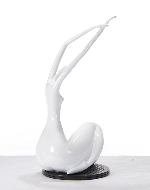 SZ0425 Elegant Modern White Lass Sculpture - Unique Design & Sturdy Cr