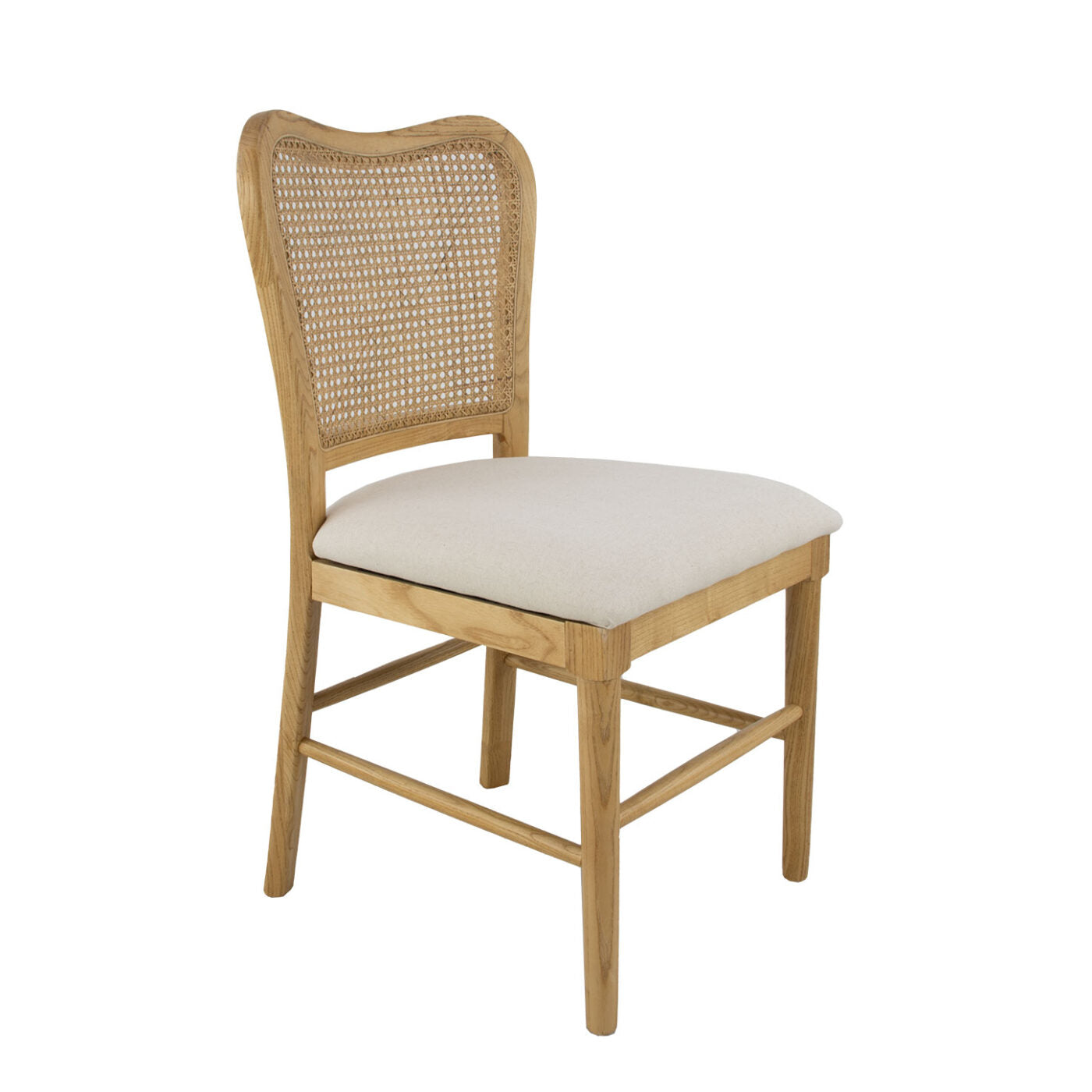 Susan Dining Chair - Elegant Organic Wood Finish with Soft Beige Linen