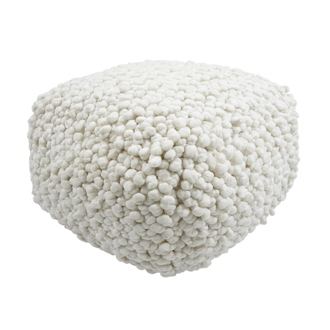 Cathy Cream Woven Pouf – Versatile Artisan-Made Accent for Cozy Seatin