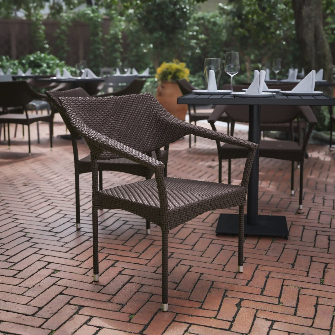 Jace Commercial Grade Stacking Patio Chair - All-Weather Wicker for St