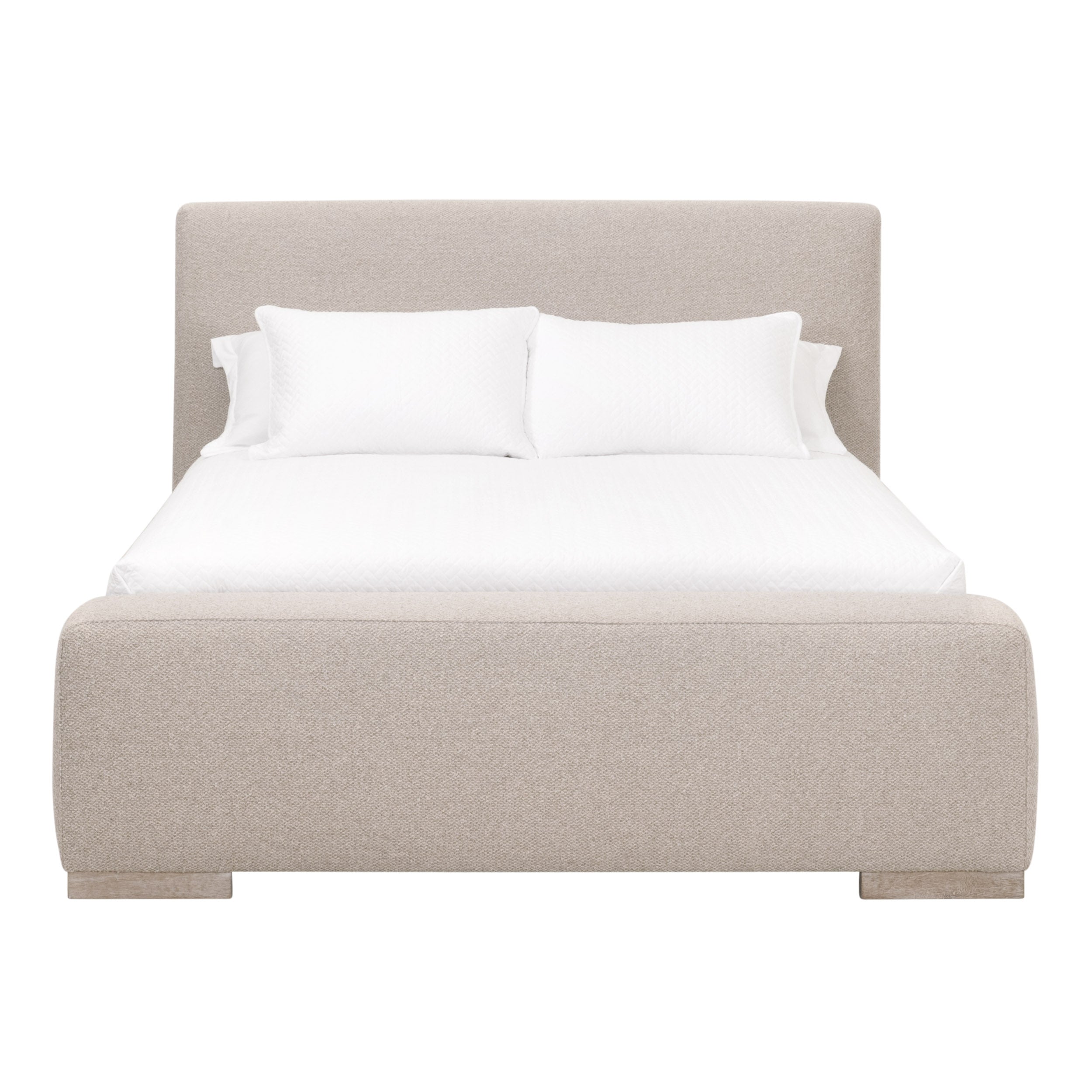 Warren Queen Bed - Upholstered with LiveSmart Gellar-Jute, Perfect Ble