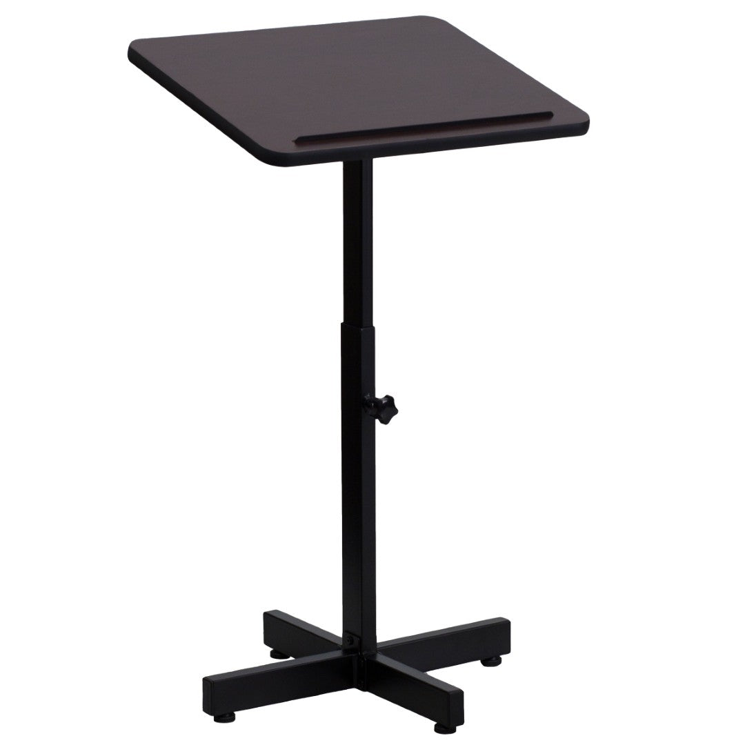 Mysta Adjustable Height Lectern with Mahogany Finish - Durable, Stylis