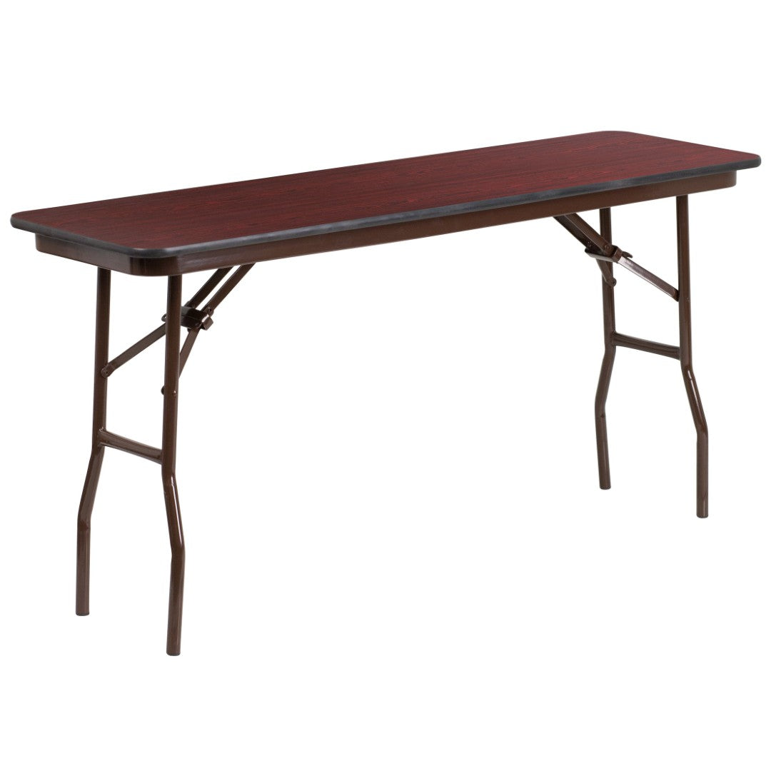 Floyd 5-Foot Mahogany Folding Training Table - Durable, Space-Saving,
