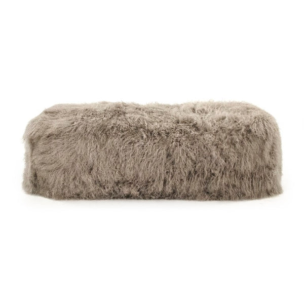 Tibetan Lamb Fur Bench with Plush Curly Upholstery, Foam Core Comfort